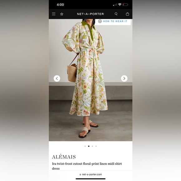 Alemais | Dresses | Almaisira Twistfront Cutout Floralprint Linen Midi ...